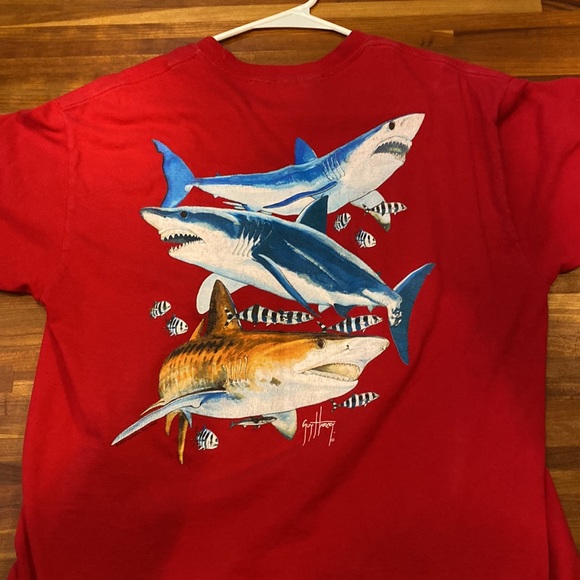 Guy Harvey | Shirts | Vintage Guy Harvey Red Shark Tee | Poshmark